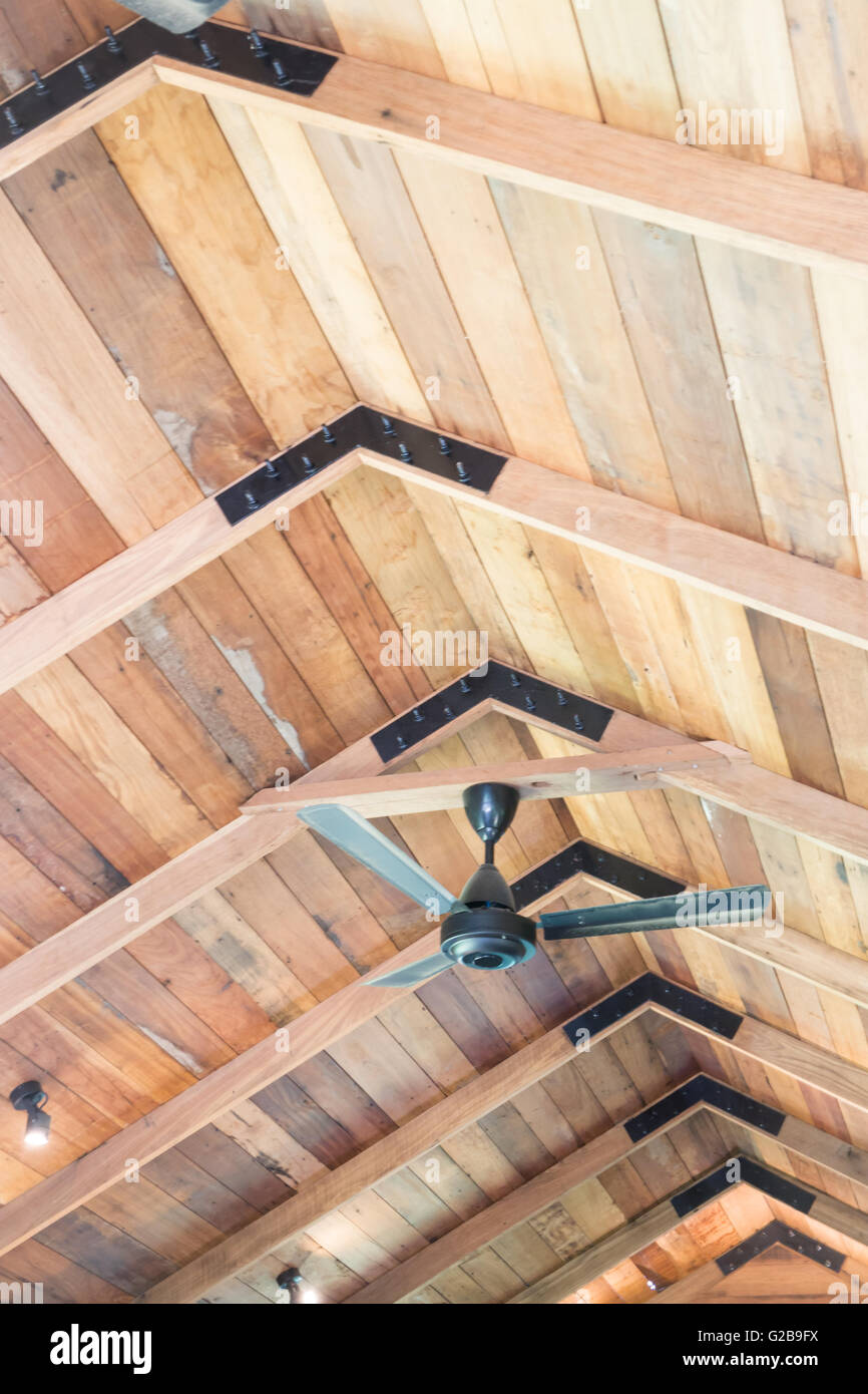 Interior view of a wooden roof structure, stock photo Stock Photo - Alamy