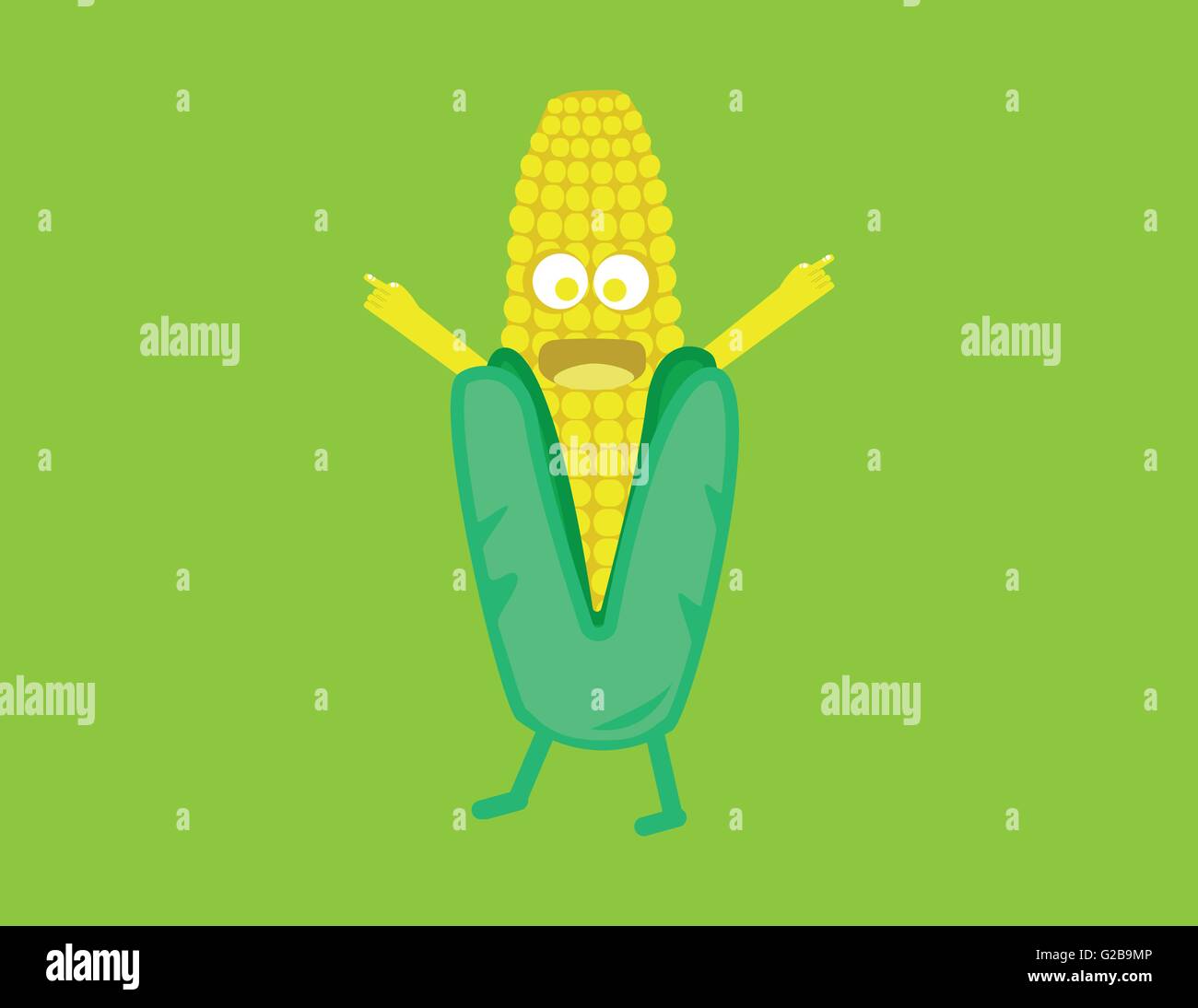 Cute corn face illustration Stock Vector Images - Alamy
