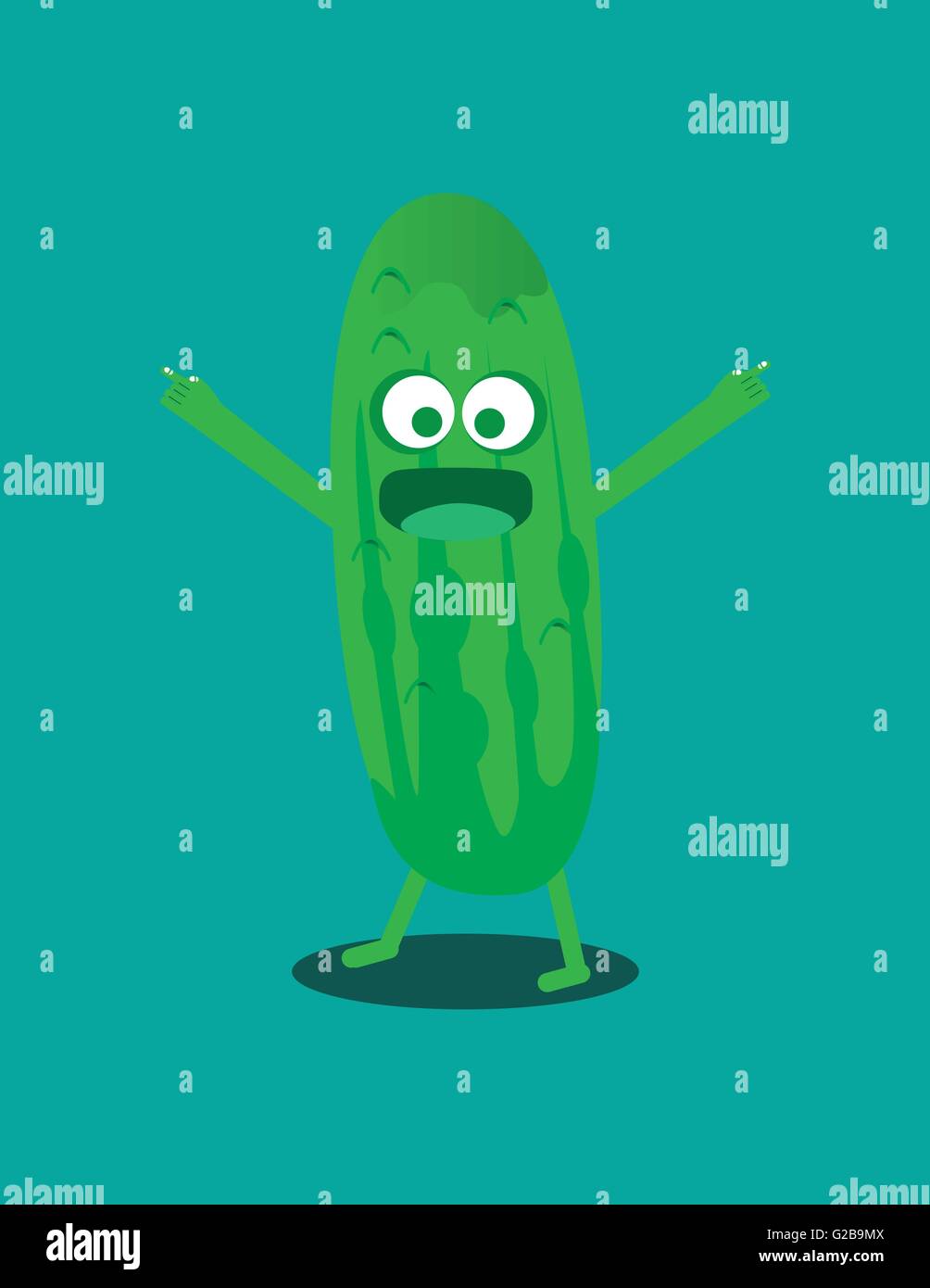 Cartoon Cucumber vector flat design Stock Vector Image & Art - Alamy