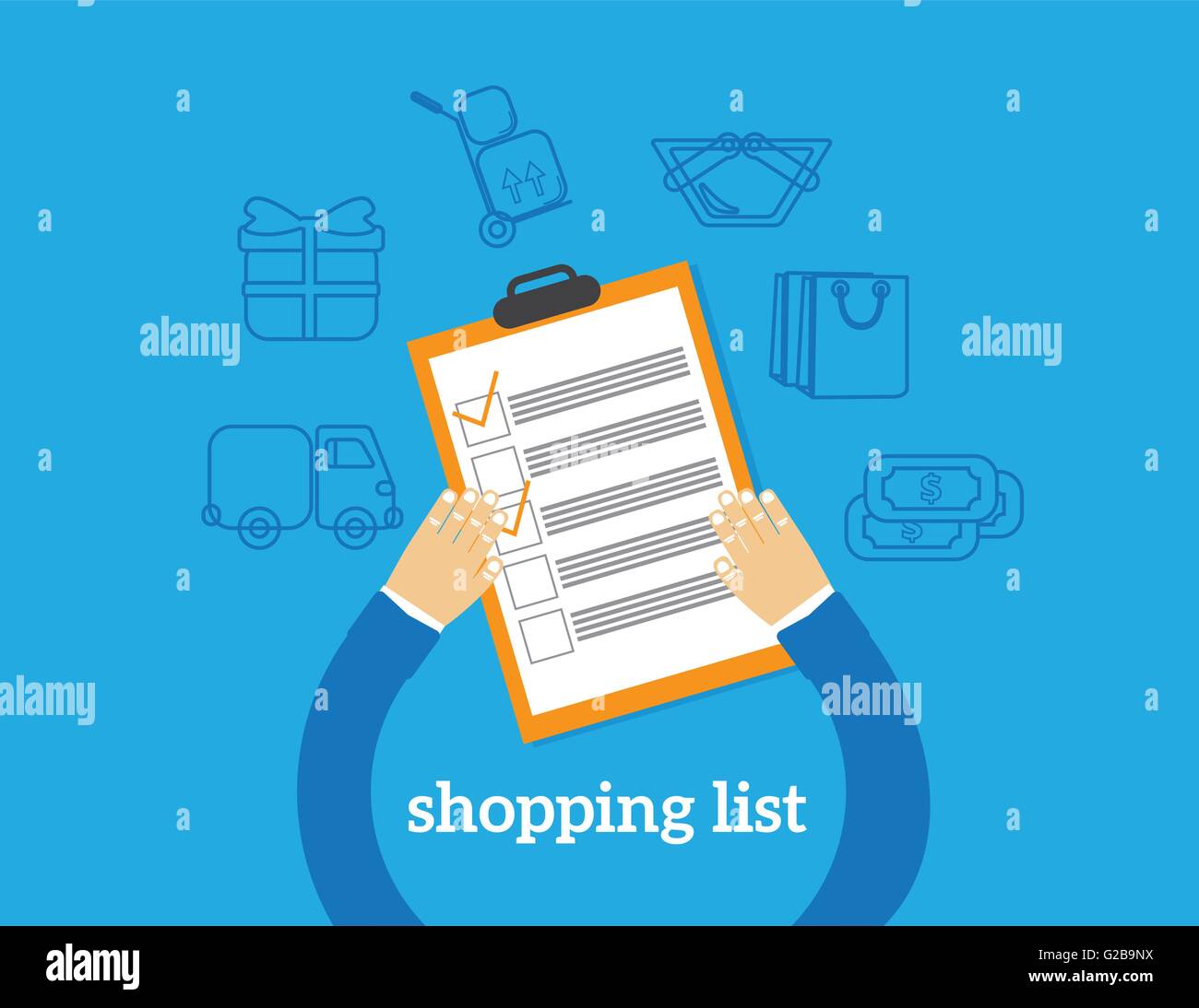 Shopping check list paper Stock Vector Images - Alamy
