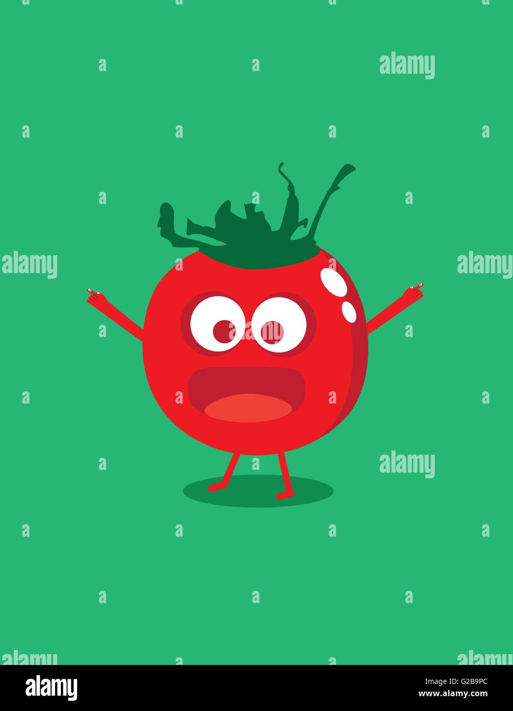 vector tomato cartoon character illustration flat design Stock Vector ...
