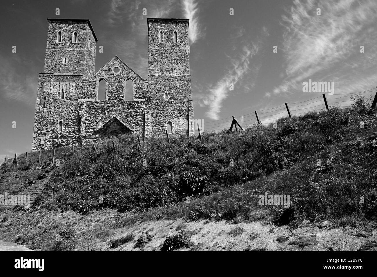Reculver fort Black and White Stock Photos & Images - Alamy