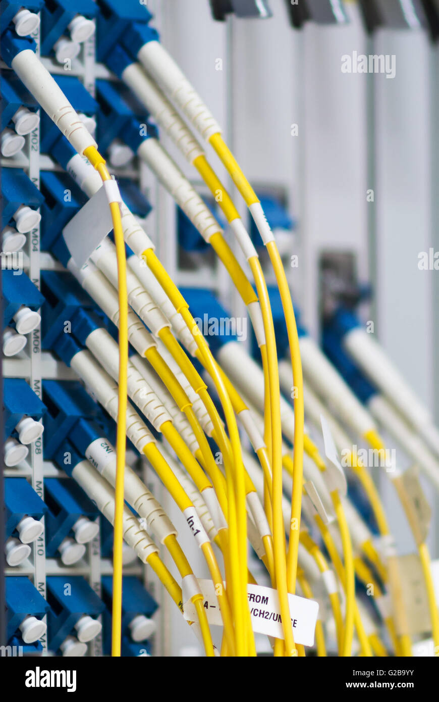 fiber optic with servers in a technology data center Stock Photo - Alamy
