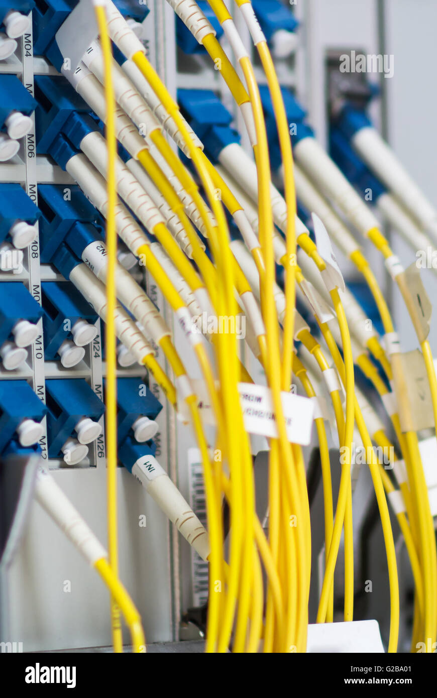 fiber optic with servers in a technology data center Stock Photo - Alamy