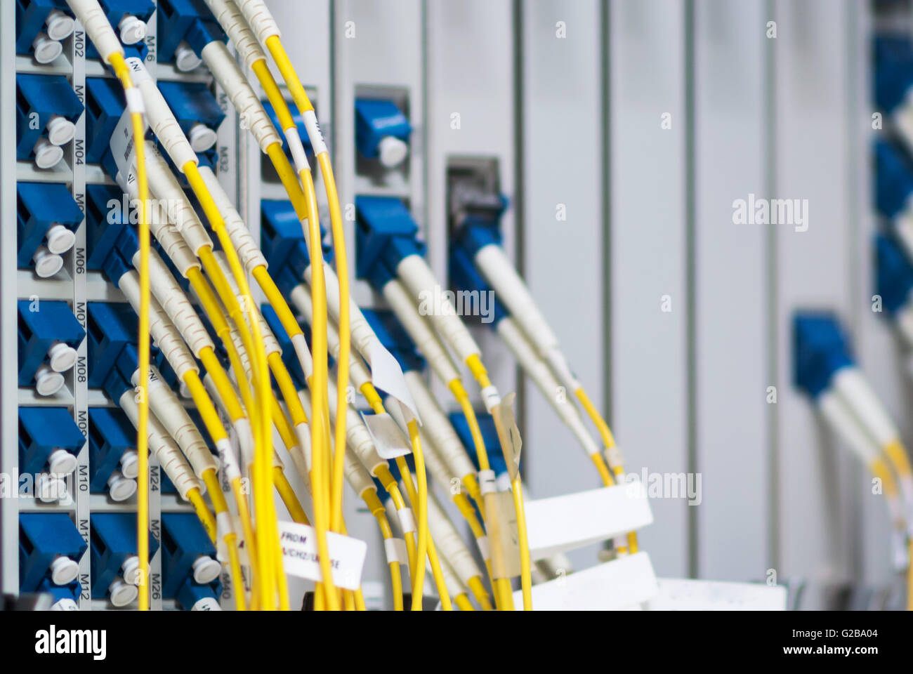 fiber optic with servers in a technology data center Stock Photo - Alamy