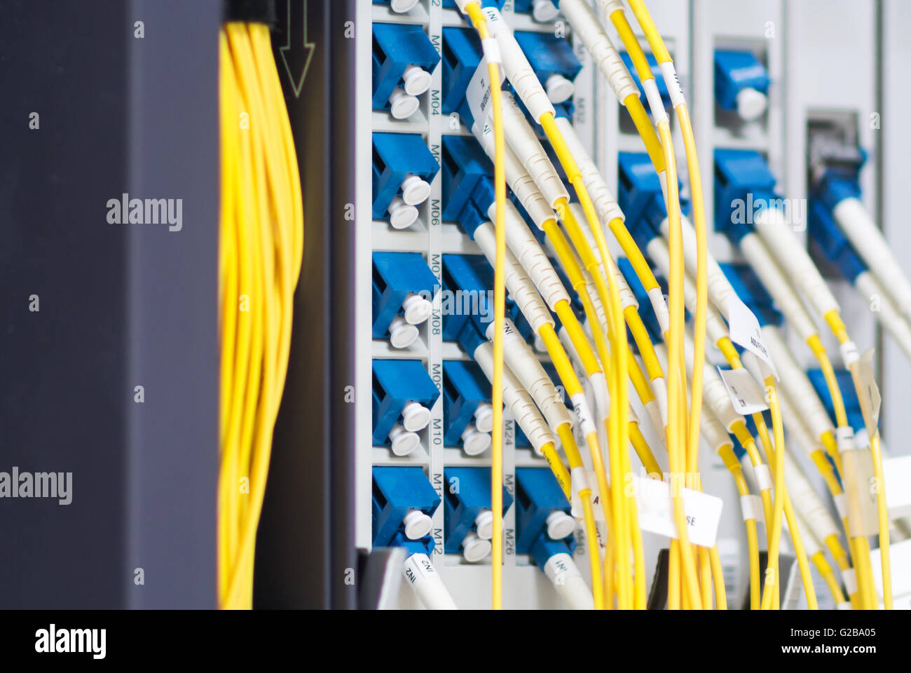 fiber optic with servers in a technology data center Stock Photo - Alamy