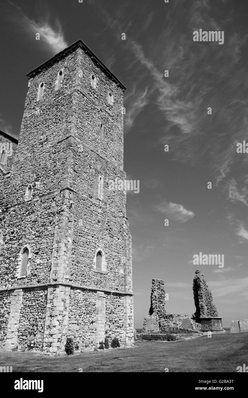 Reculver fort Black and White Stock Photos & Images - Alamy
