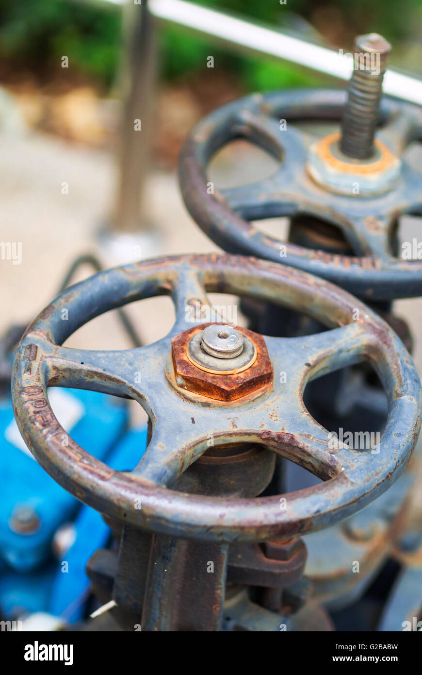 Old Shutoff Valve in sunlight Stock Photo - Alamy
