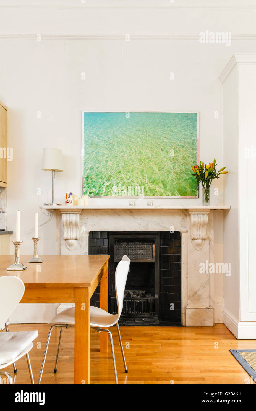 Pembridge Square, Notting Hill. View of a modern painting above a ...