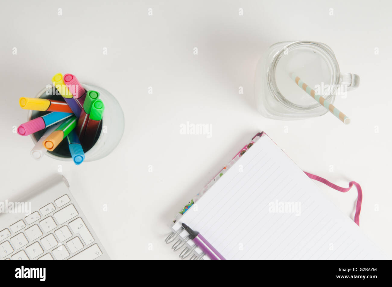Small business office background viewed from above the desk Stock Photo ...
