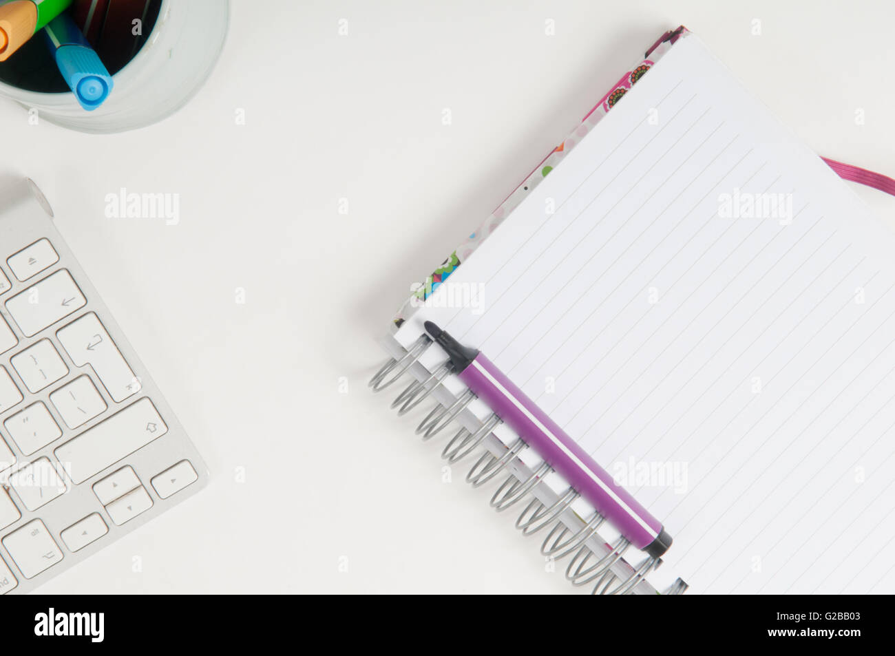 Small business office background viewed from above the desk Stock Photo ...