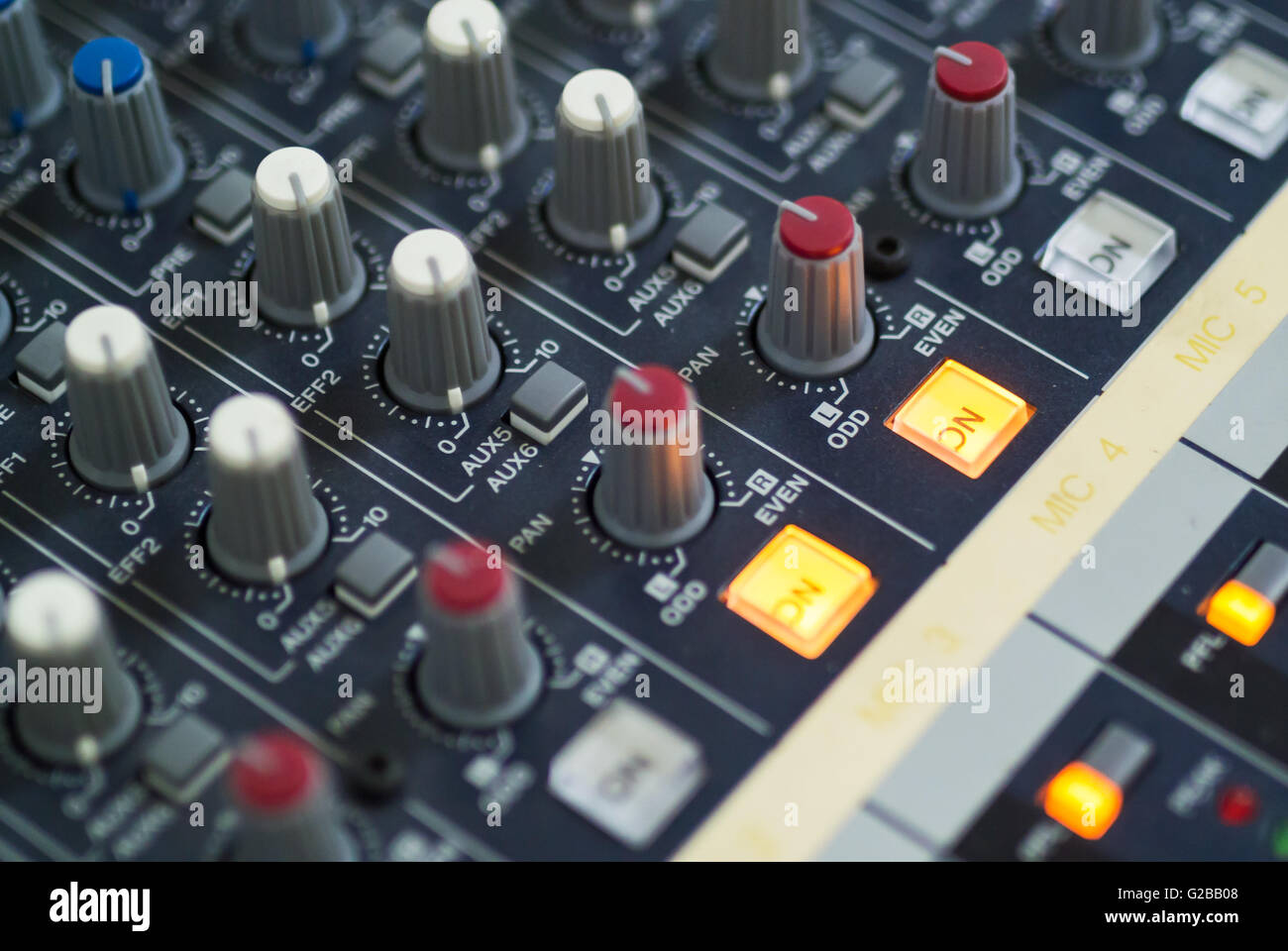 Audio mixing table Stock Photo - Alamy