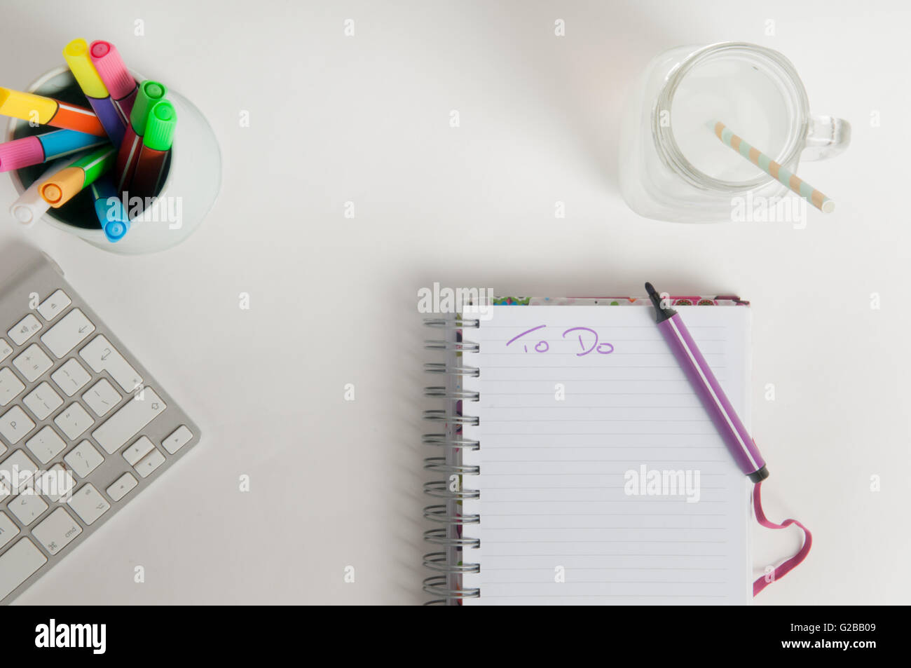 Small business office background viewed from above the desk Stock Photo ...