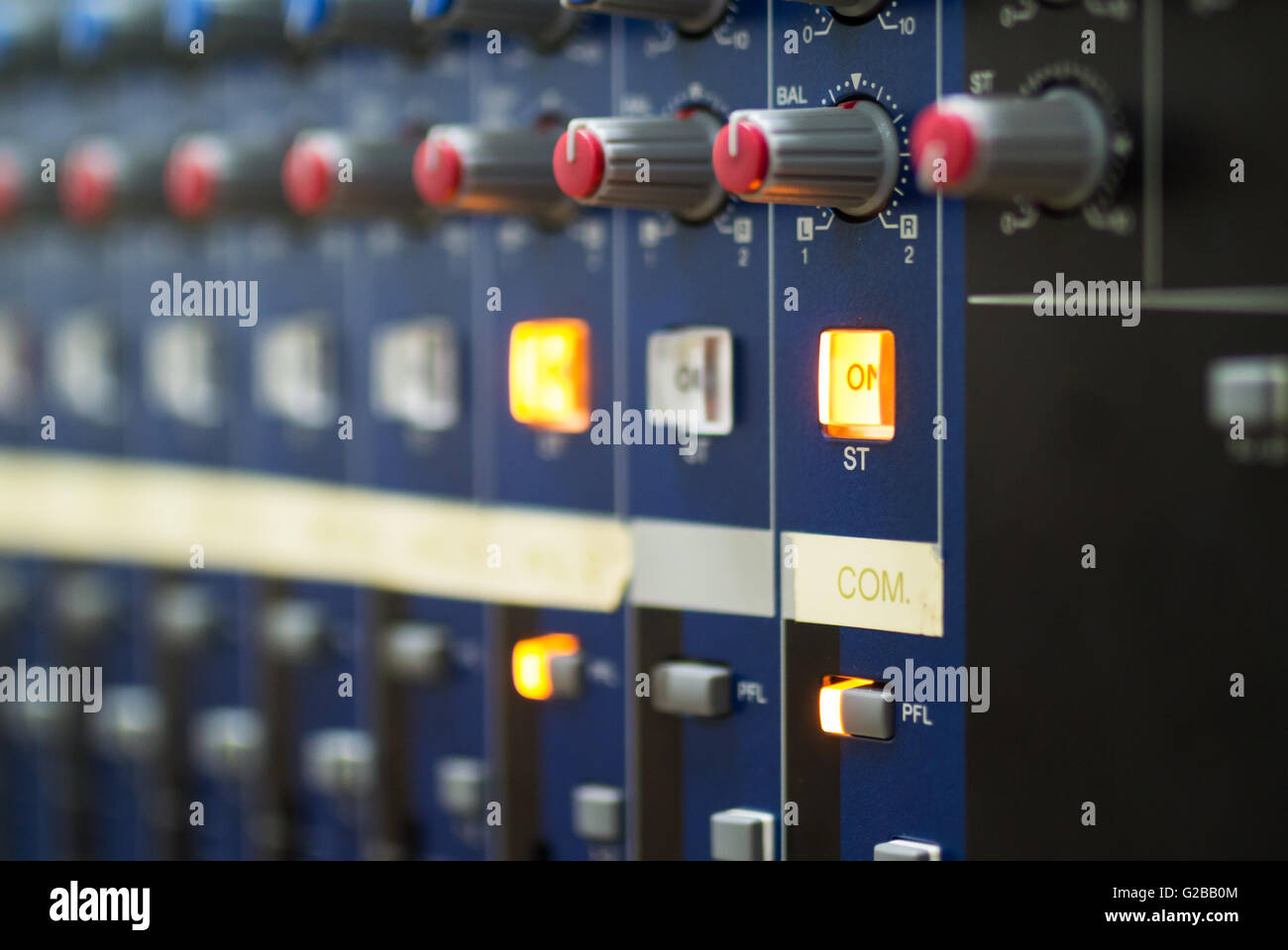 Audio mixing table Stock Photo - Alamy