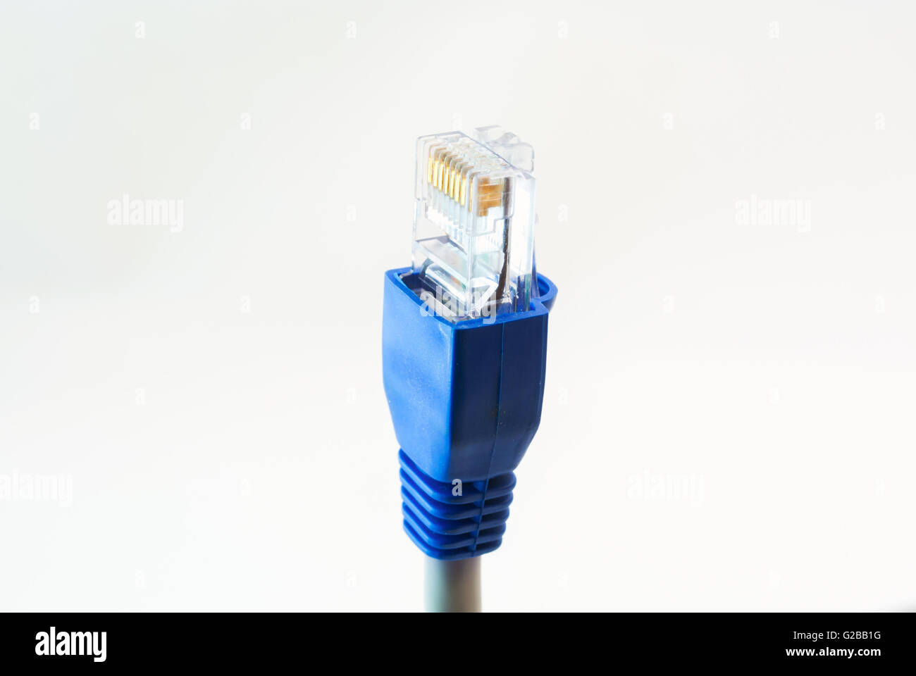 Network Cable RJ45 Head on white background Stock Photo - Alamy