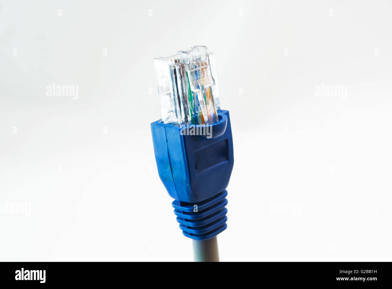 Network Cable RJ45 Head on white background Stock Photo - Alamy