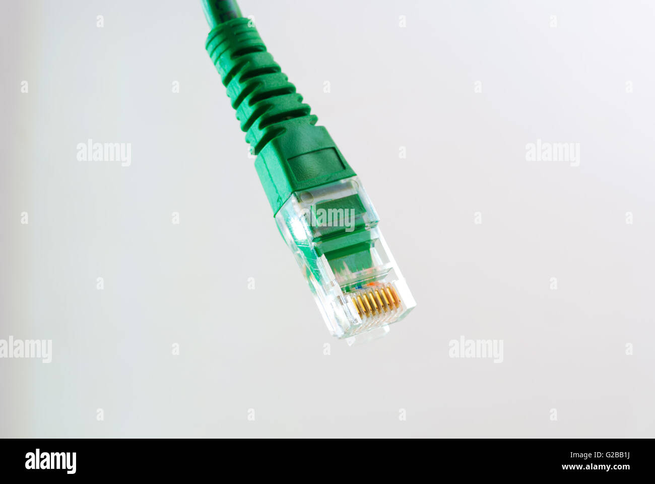 Network Cable RJ45 Head on white background Stock Photo - Alamy