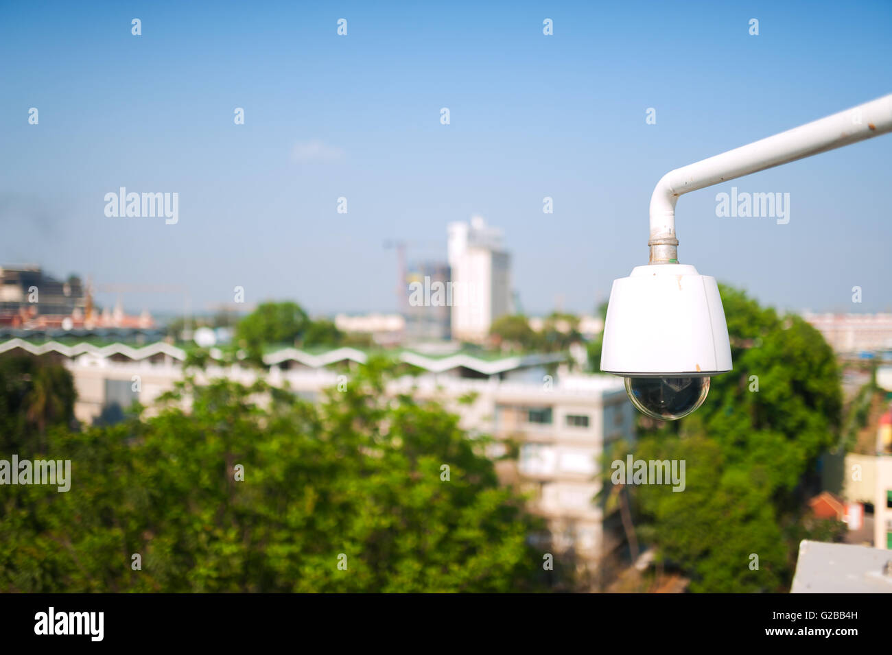 An Security cctv in public place city Stock Photo - Alamy
