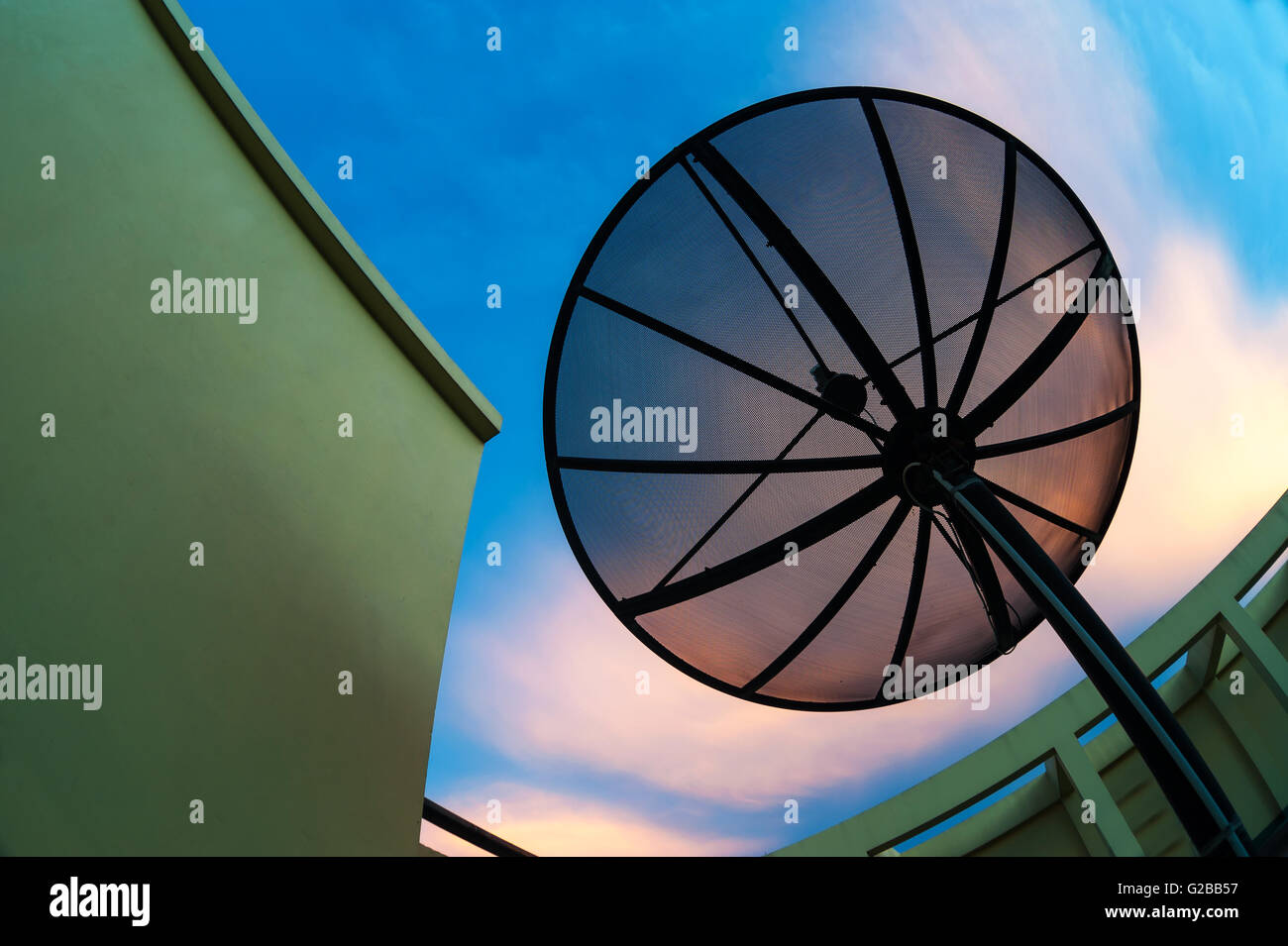 An Radar in blue sky sunset Stock Photo - Alamy