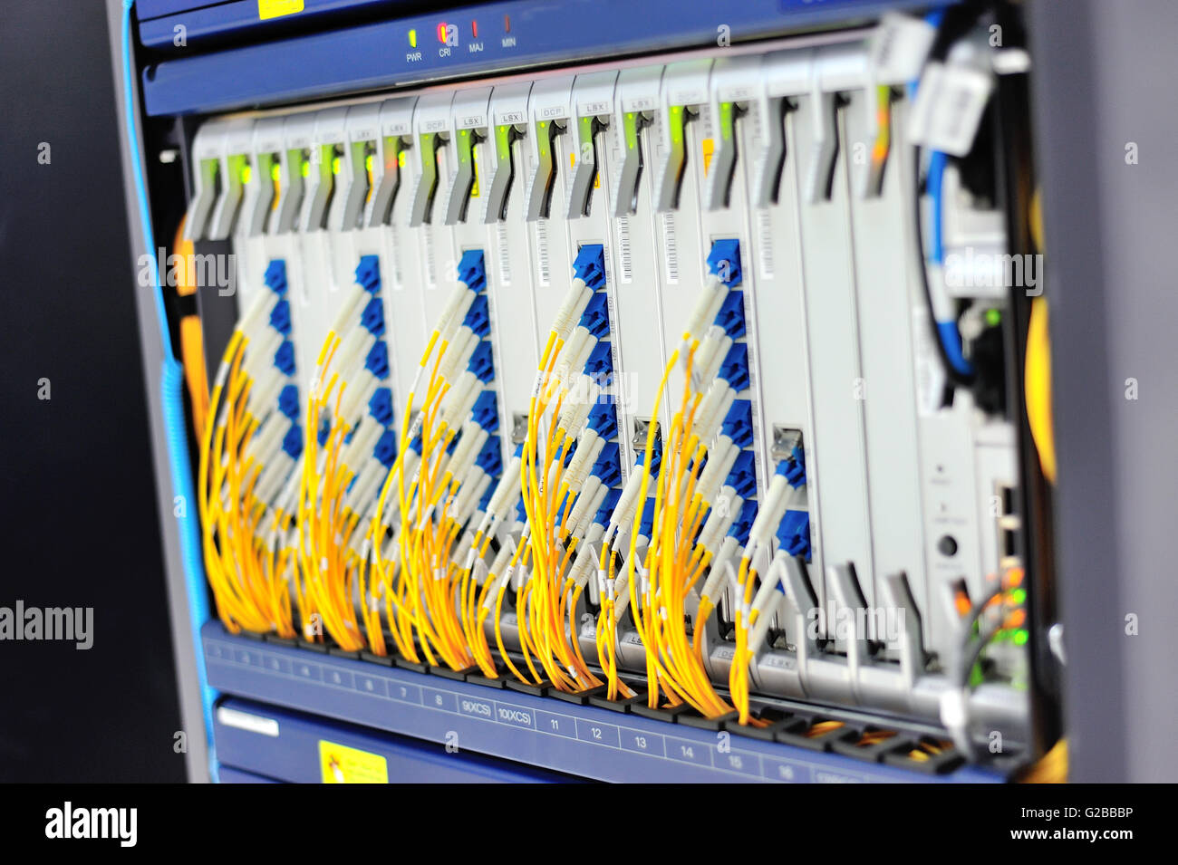fiber optic with servers in a technology data center Stock Photo - Alamy