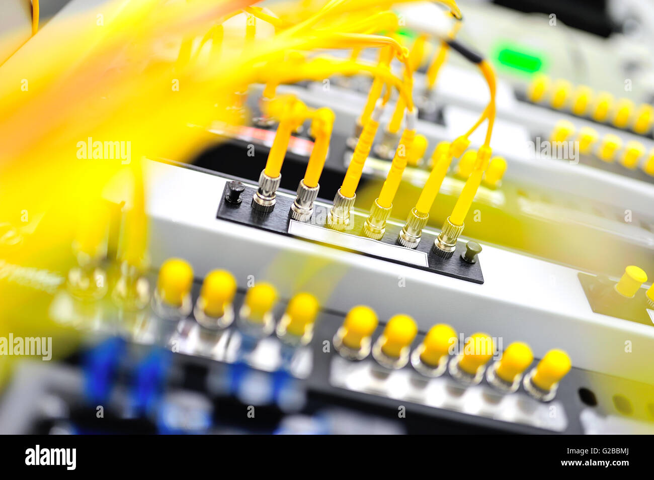 fiber optic with servers in a technology data center Stock Photo - Alamy