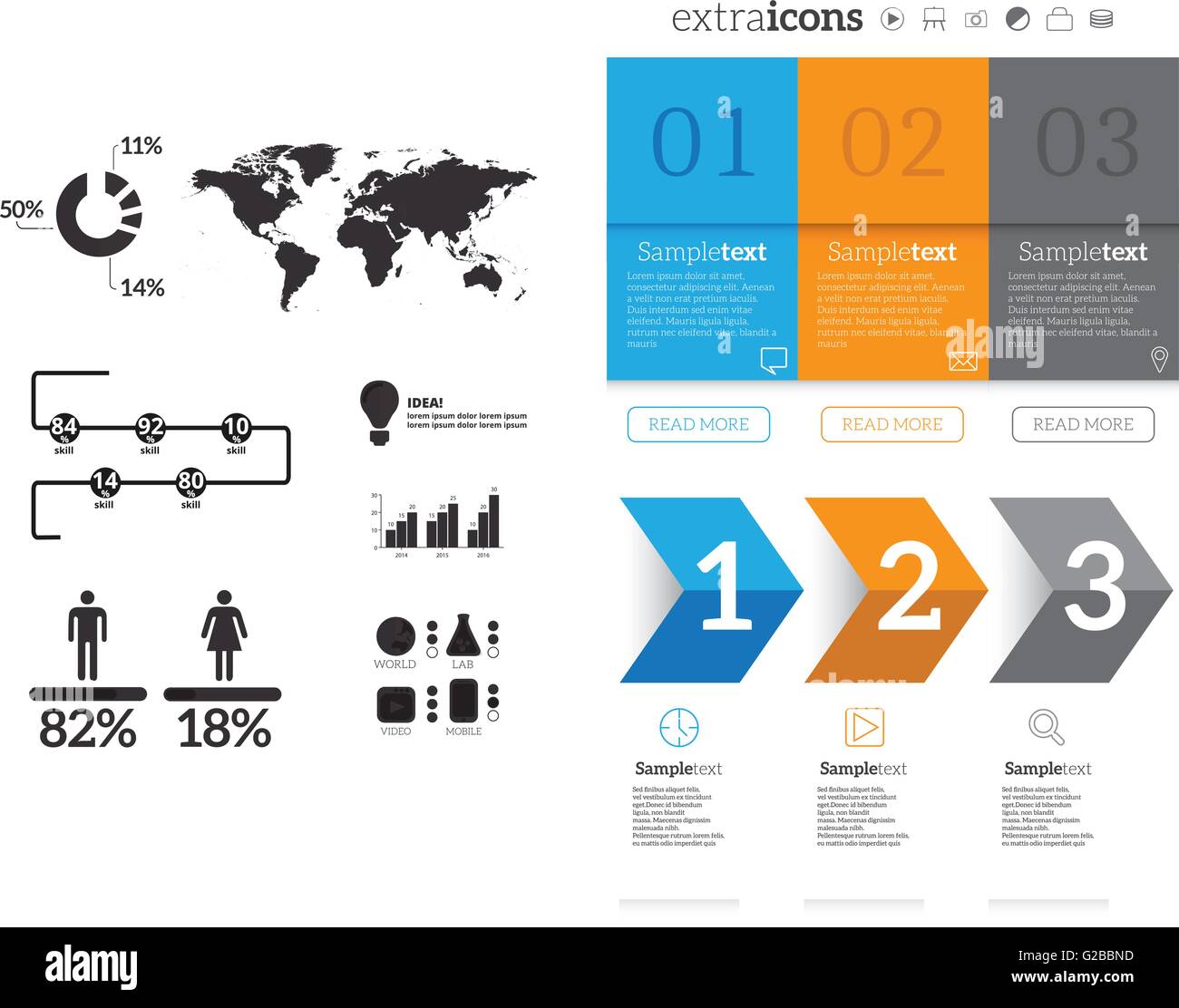 Infographics set Vector illustration. can be used for workflow layout ...