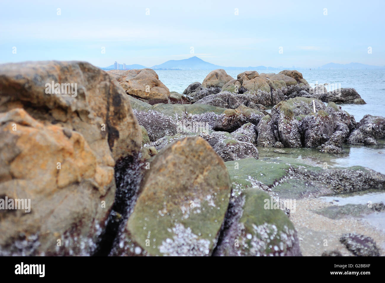 An Rock bay in soft light Stock Photo - Alamy