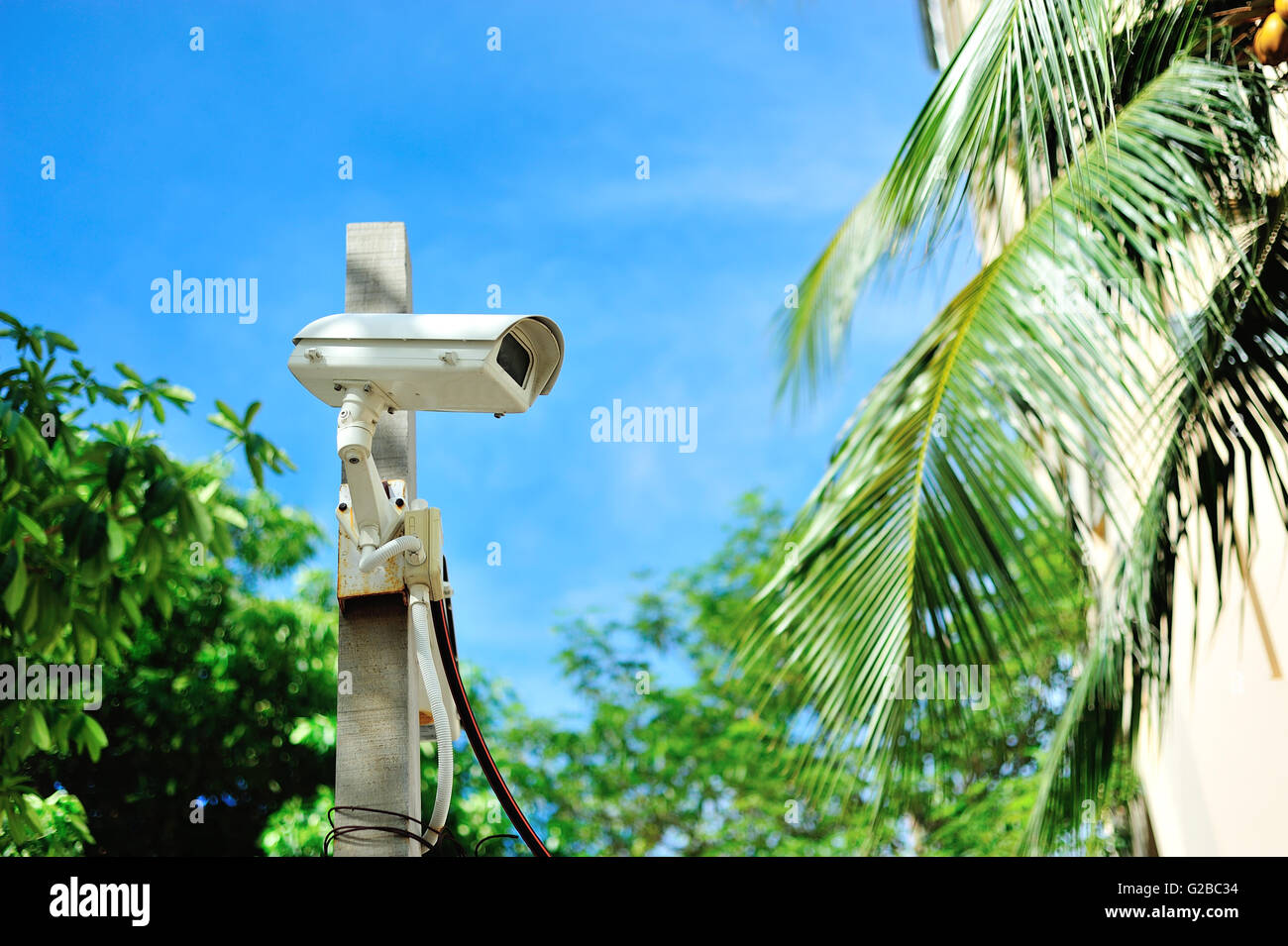 An Security cctv in public place city Stock Photo - Alamy