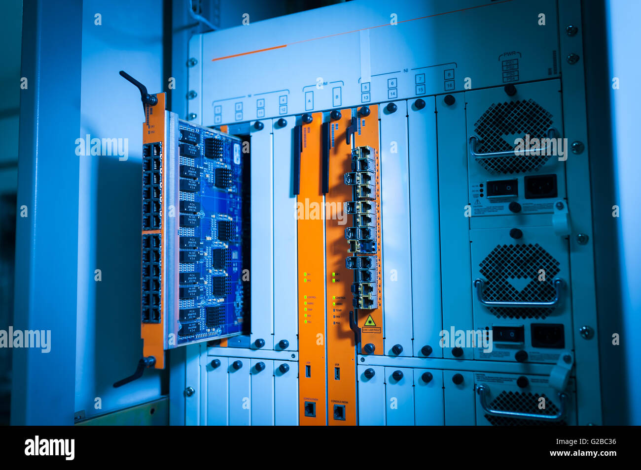 Core switch technology in network room place Stock Photo - Alamy
