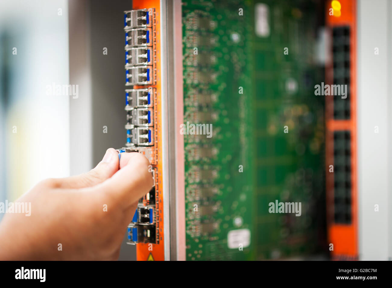 Fix network switch in data center room Stock Photo - Alamy