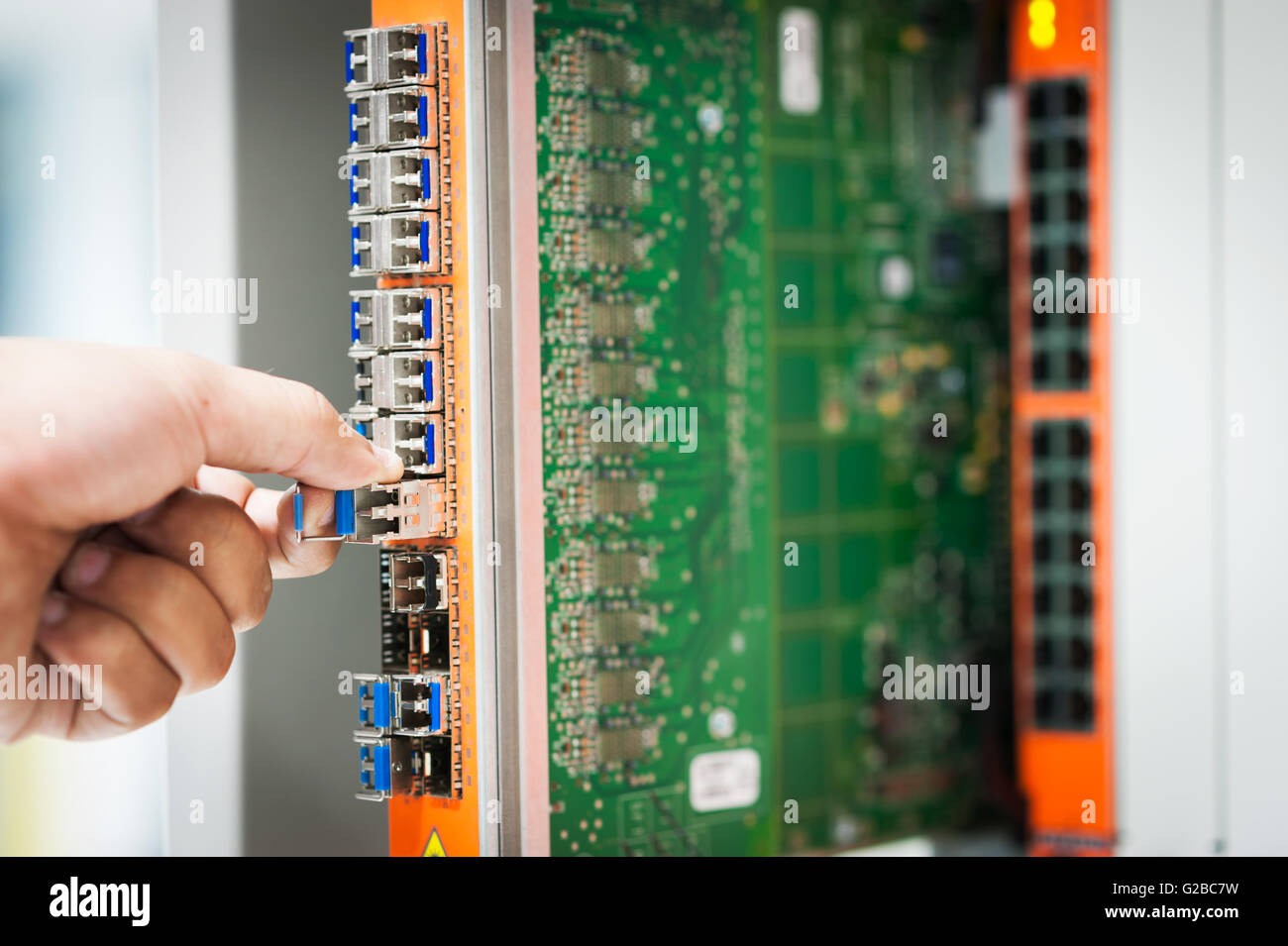 Fix network switch in data center room Stock Photo - Alamy