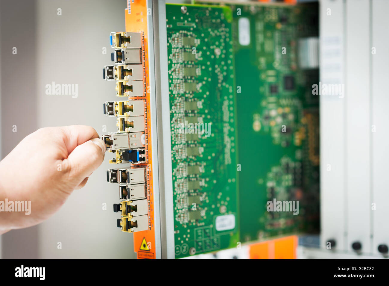Fix network switch in data center room Stock Photo - Alamy