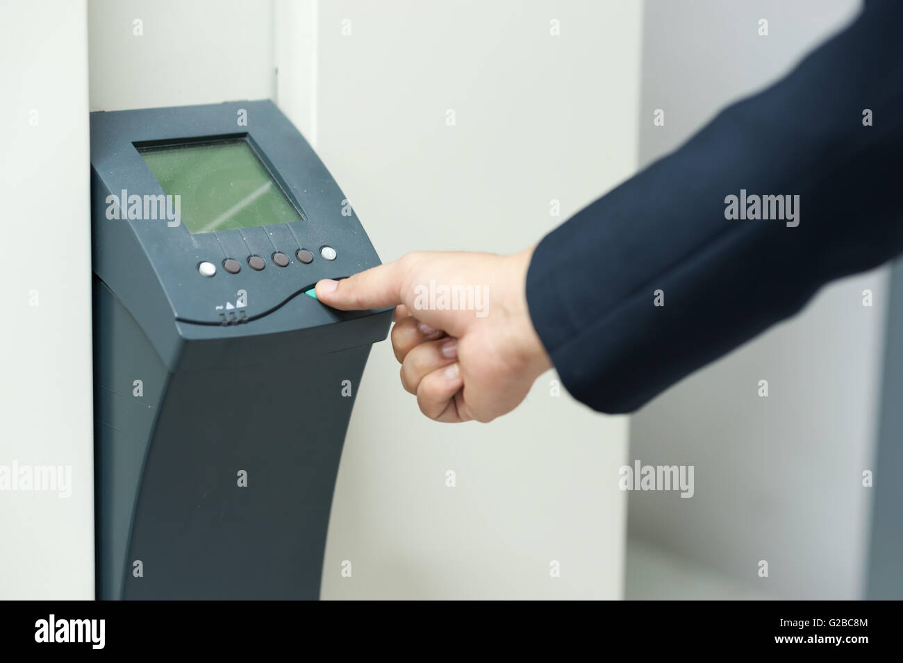 An Push finger button switch on Stock Photo - Alamy