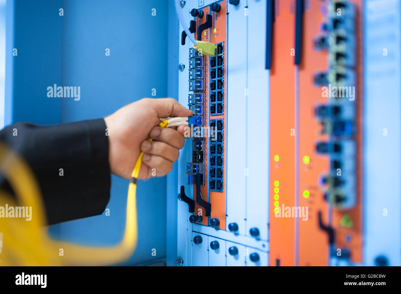 Fix network switch in data center room Stock Photo - Alamy