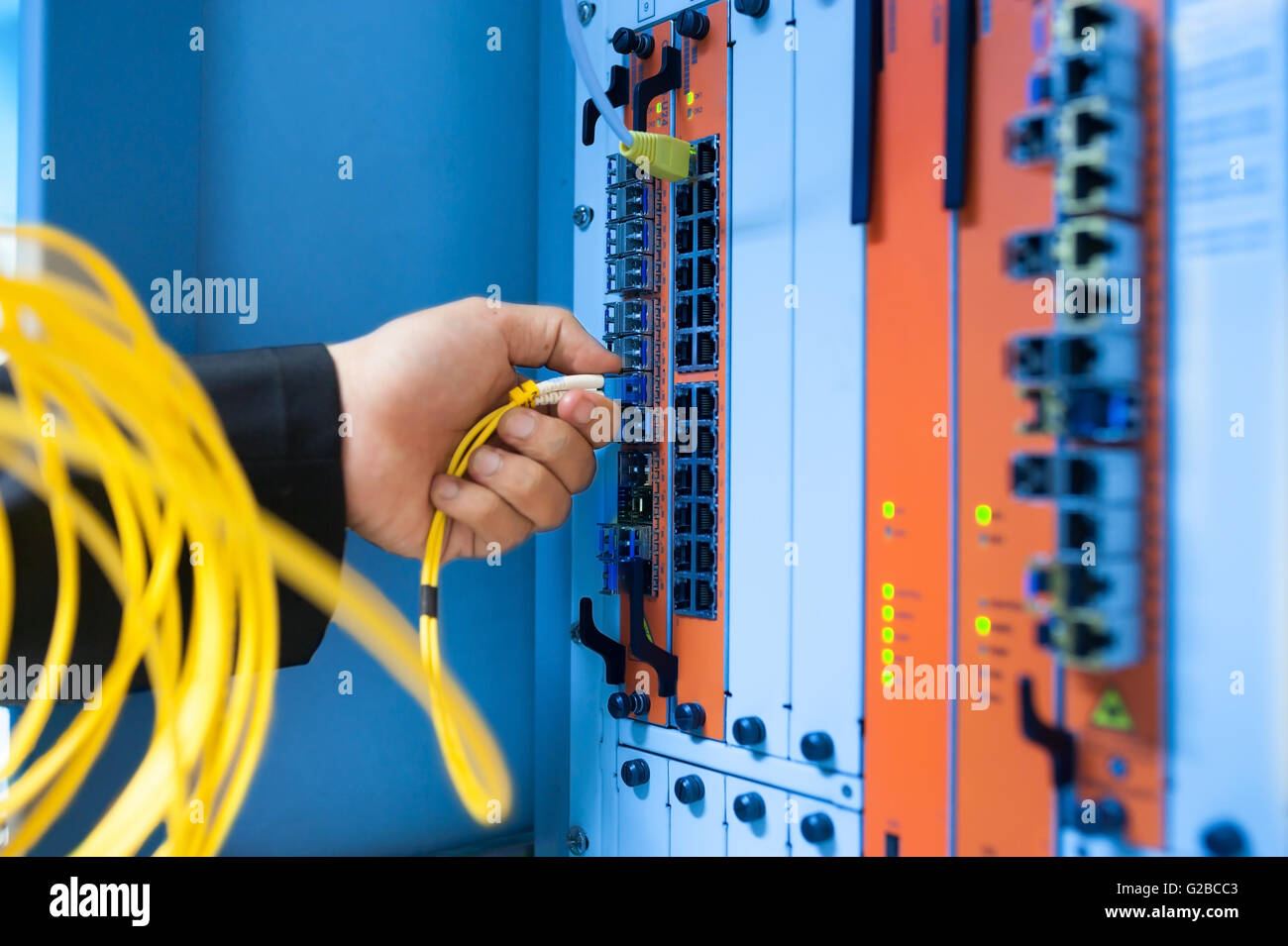 Fix network switch in data center room Stock Photo - Alamy