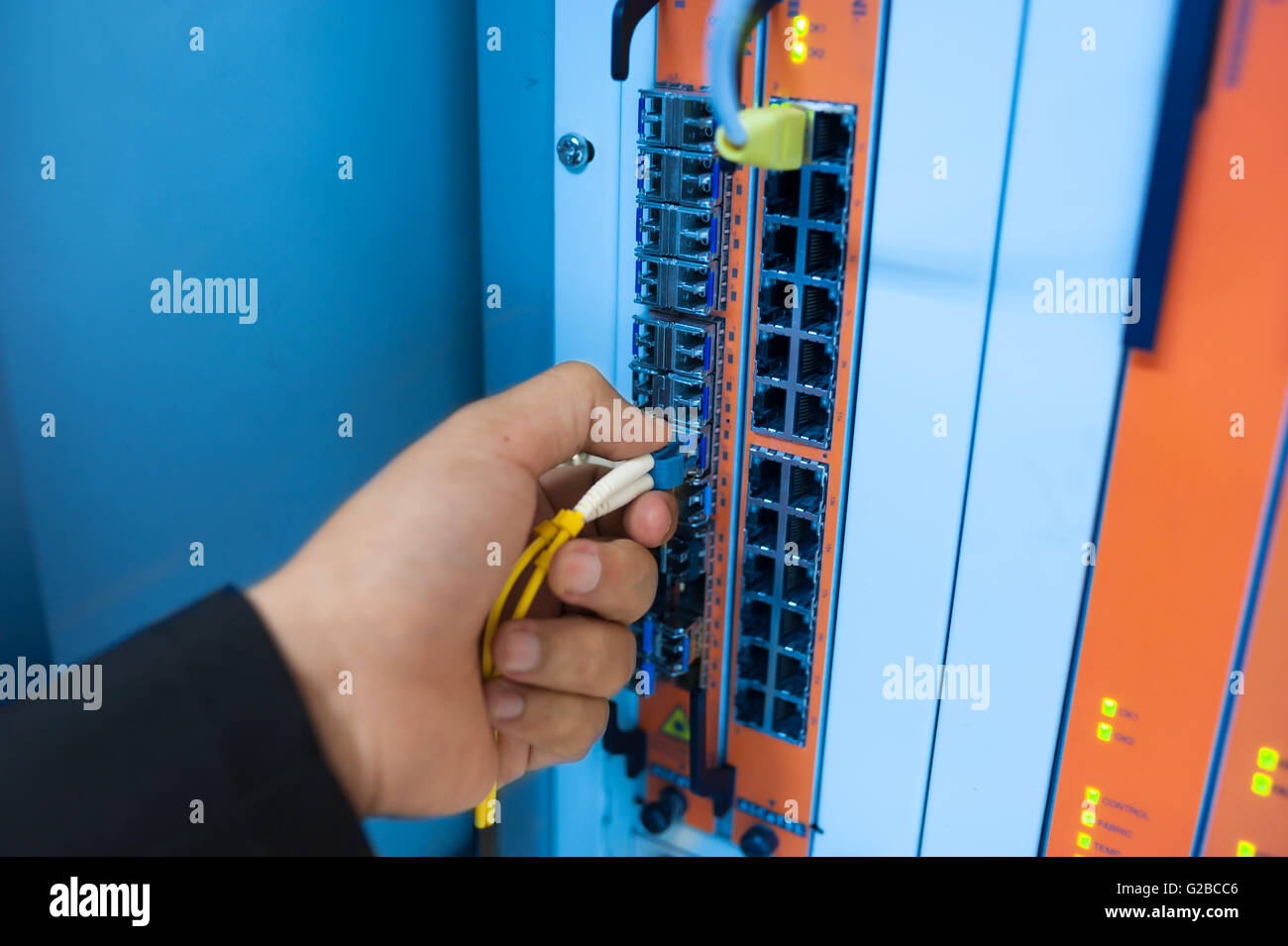 Fix network switch in data center room Stock Photo - Alamy