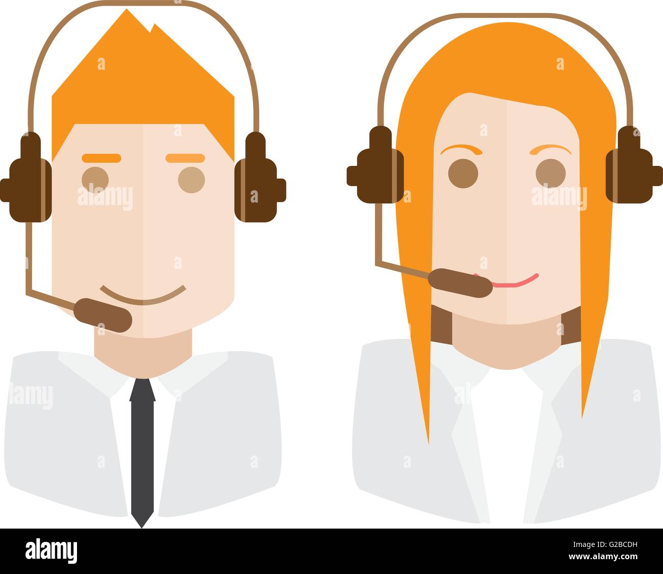 Male and female call center avatar icons Stock Vector Image & Art - Alamy