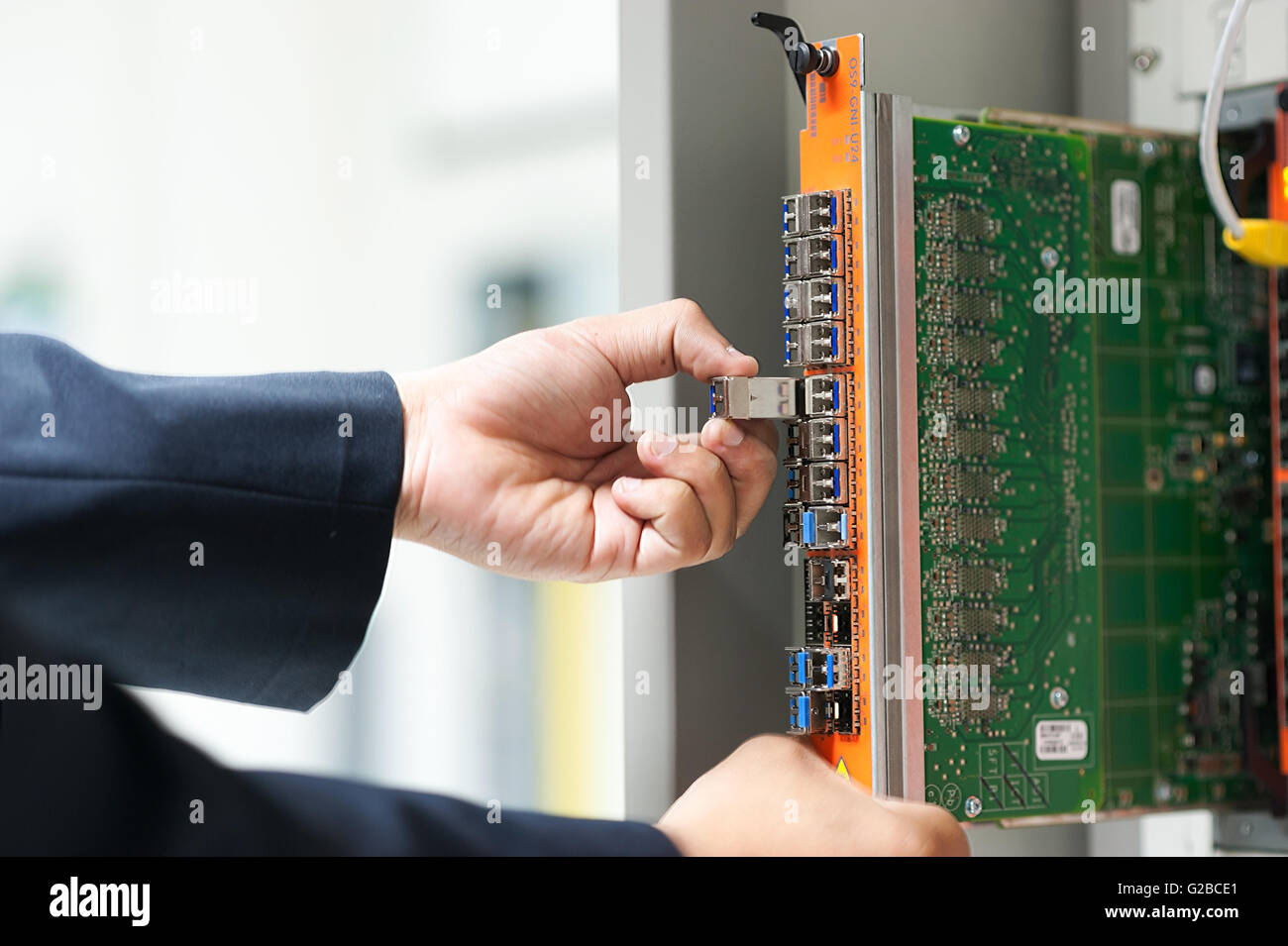Fix network switch in data center room Stock Photo - Alamy