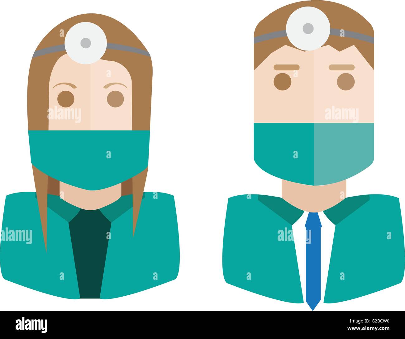 Vector set of avatars or characters doctor, suregon Stock Vector Image ...