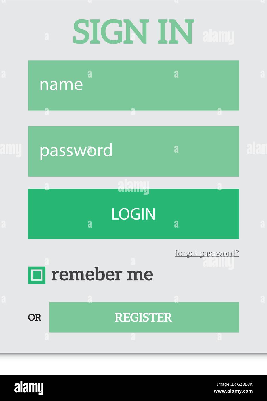 Login form window vector flat design Stock Vector Image & Art - Alamy