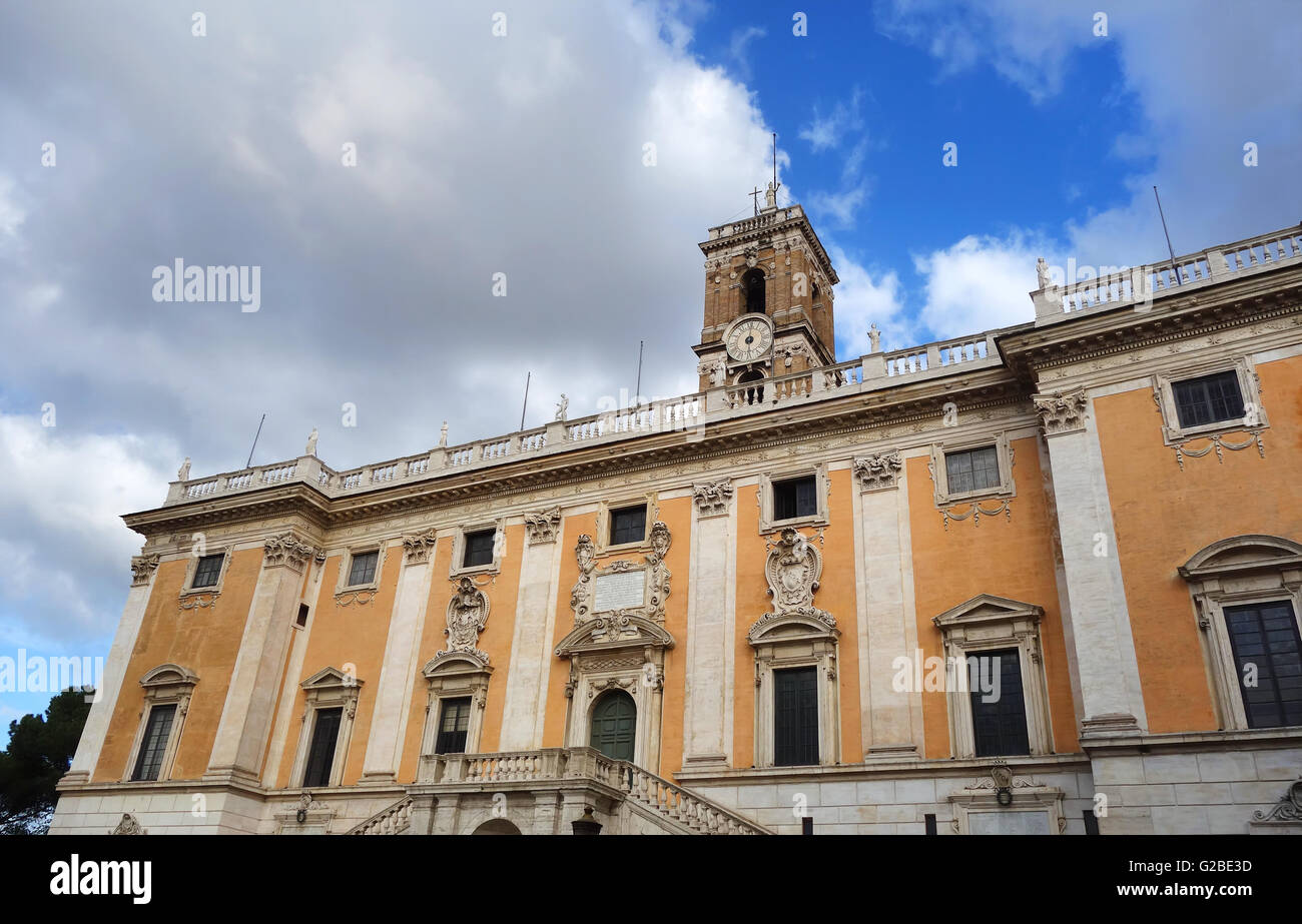 Palazzo Senatorio, Rome's town hall on the Capitoline Hill, Italy Stock ...