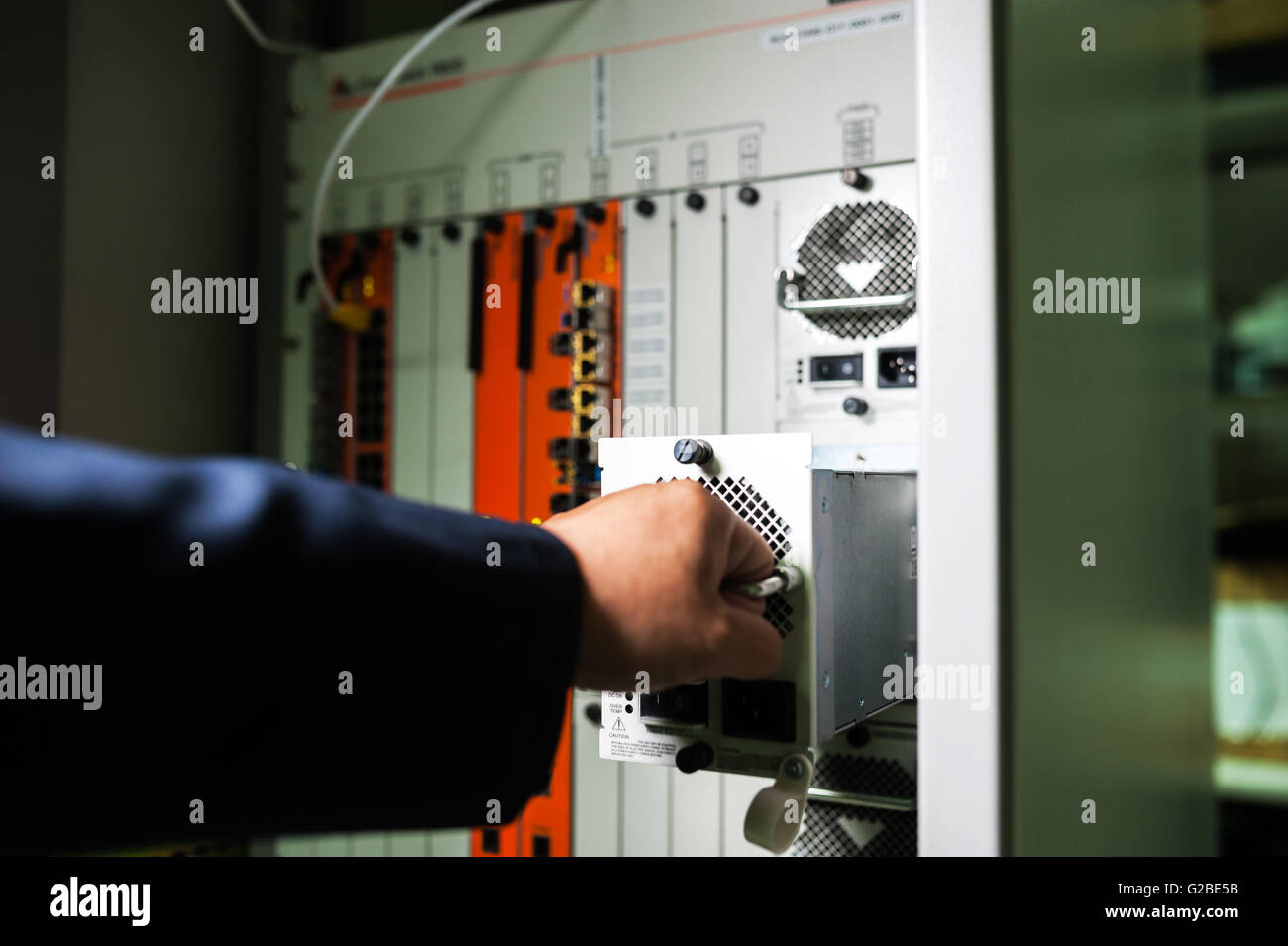 Fix network switch in data center room Stock Photo - Alamy