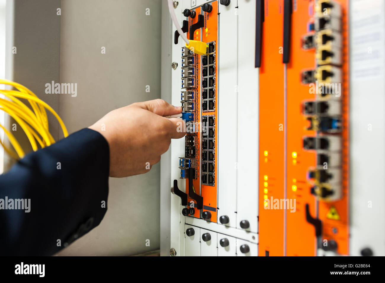 Fix network switch in data center room Stock Photo - Alamy