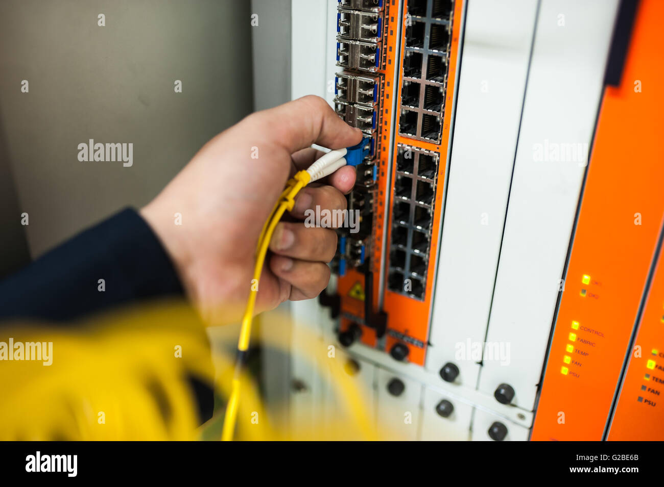 Fix network switch in data center room Stock Photo - Alamy