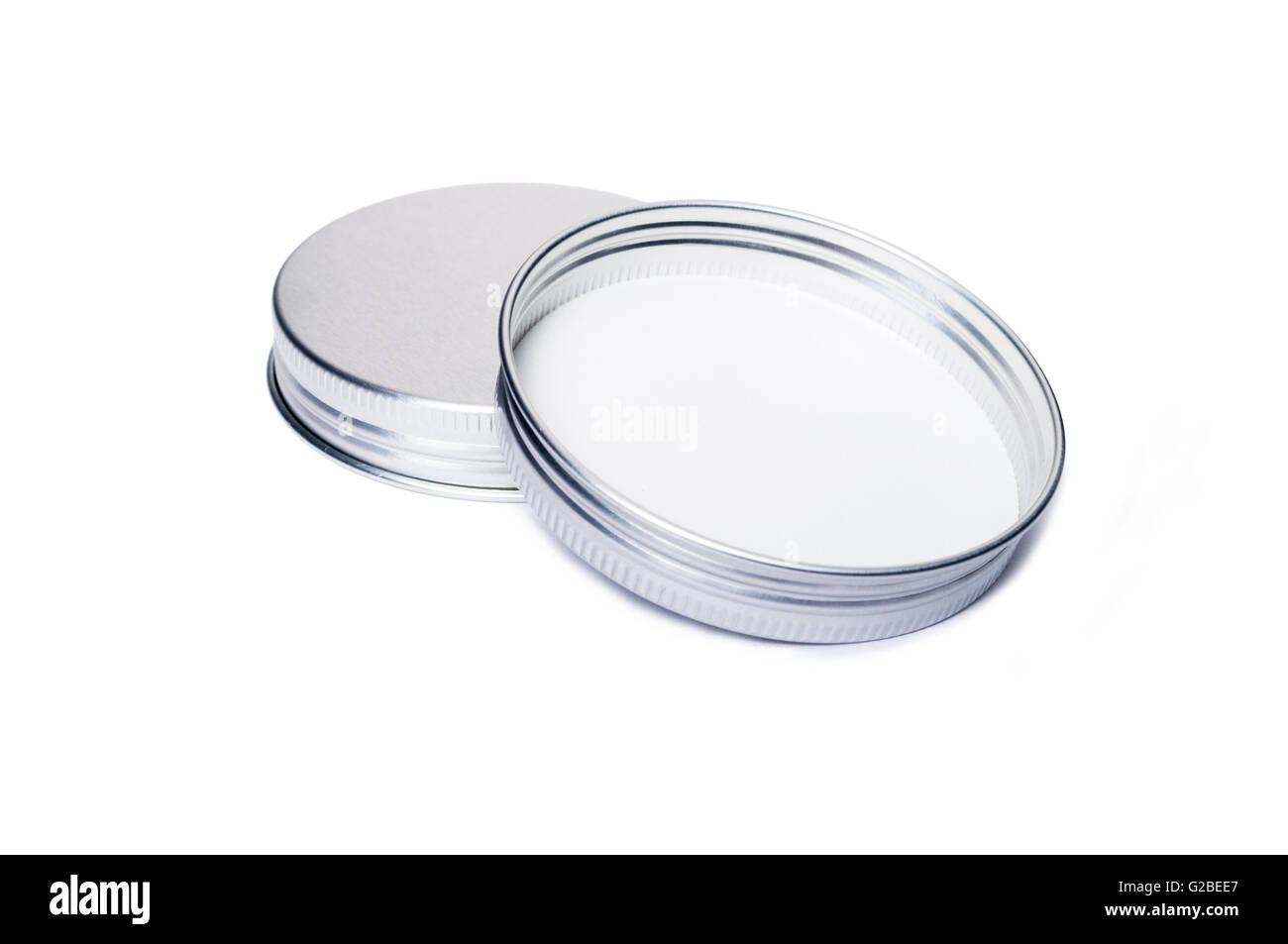 New aluminum caps or lids for jars isolated on white background Stock ...
