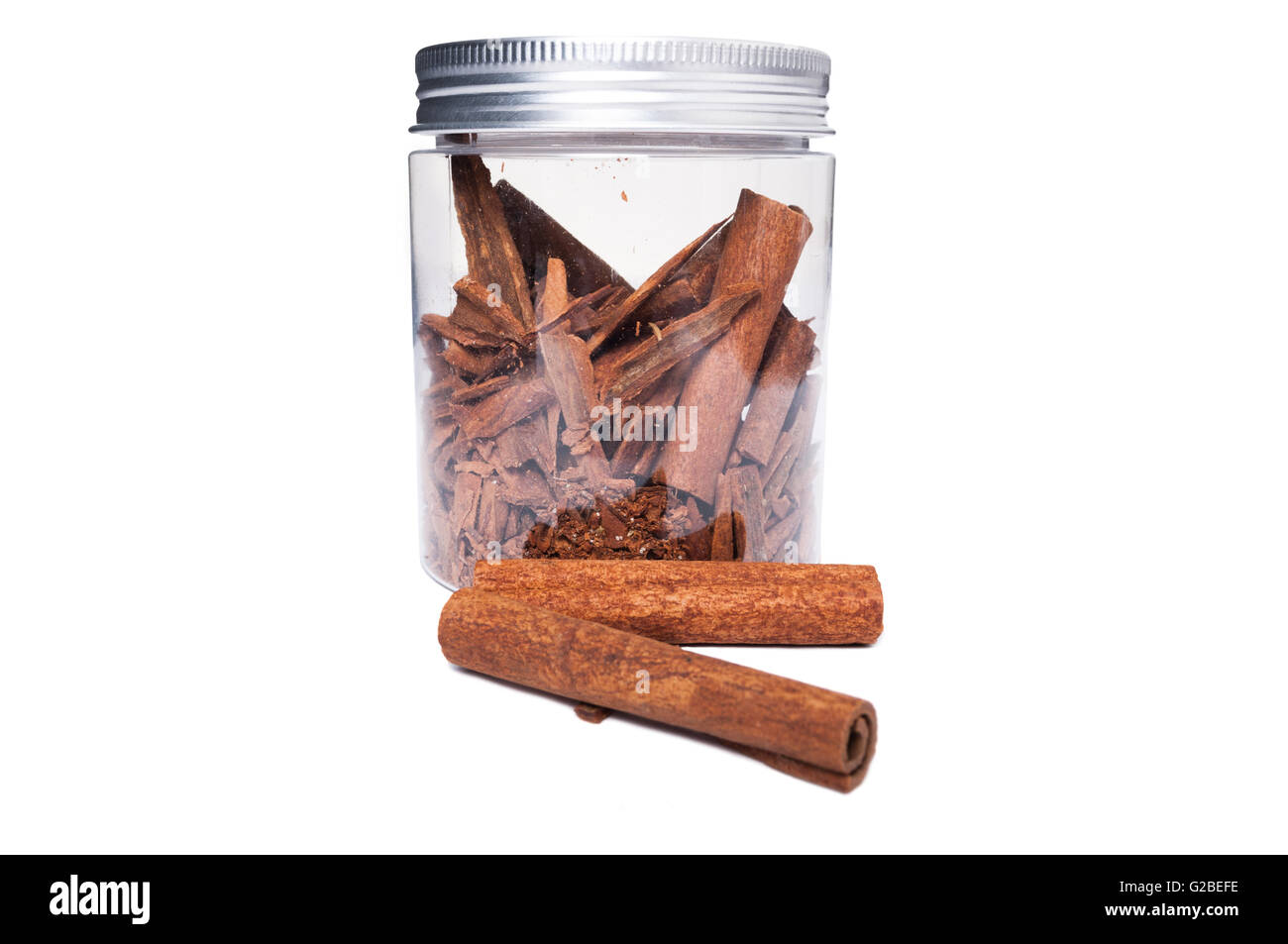 Container of cinnamon stick Cut Out Stock Images & Pictures - Alamy