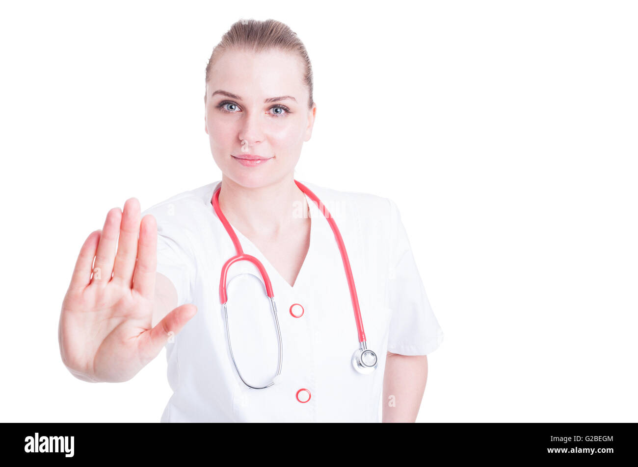 Stop! portrait serious beautiful Cut Out Stock Images & Pictures - Alamy