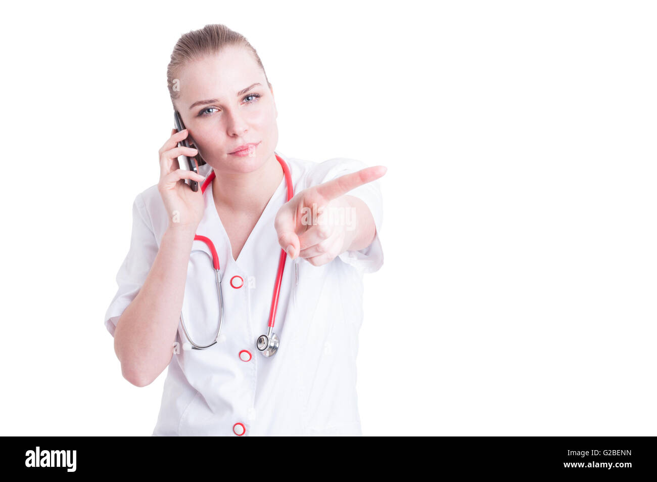 Call us gesture young woman hi-res stock photography and images - Alamy