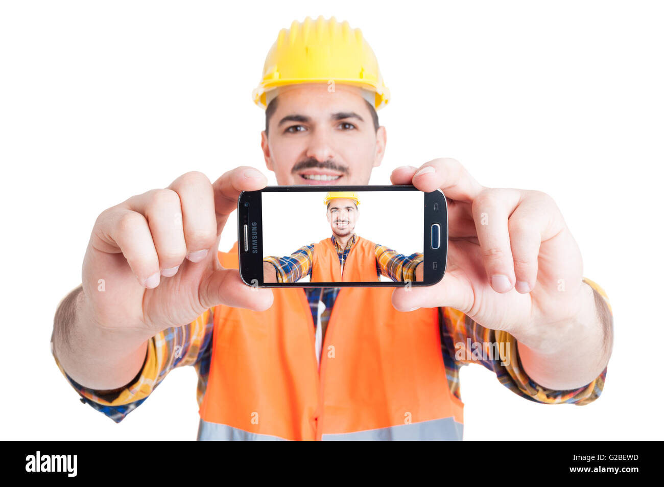 Engineer selfie smile man hi-res stock photography and images - Alamy