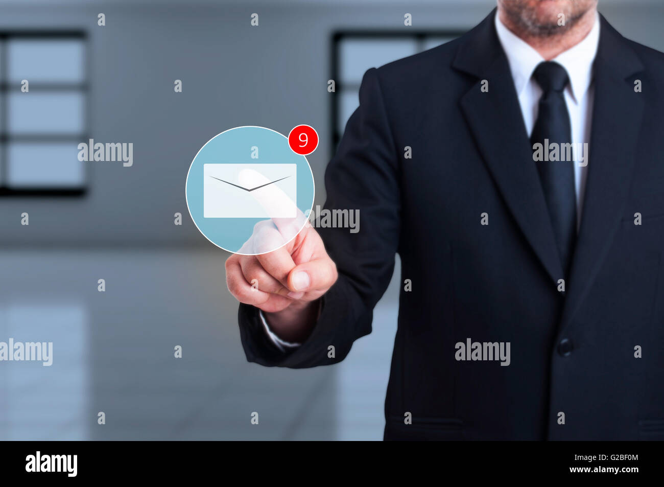 Digital inbox with received new messages concept as futuristic ...